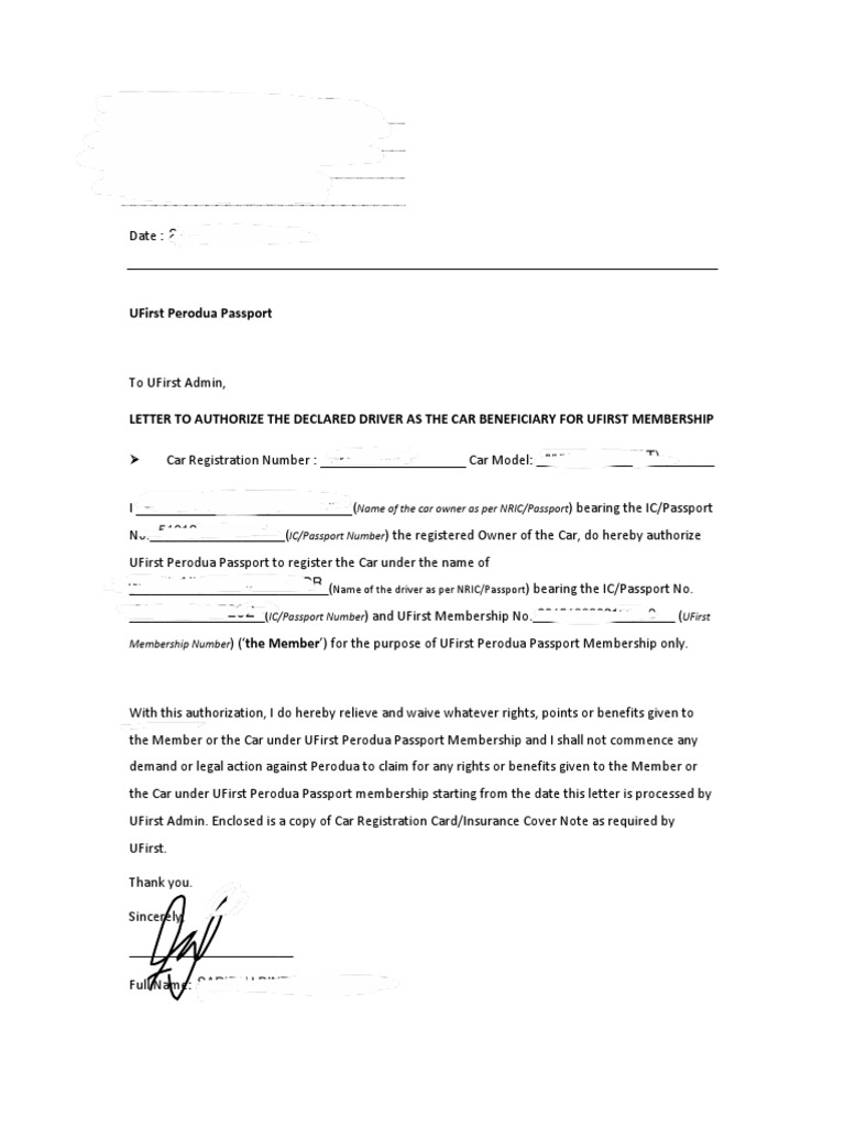 Contoh surat authorization of driver | PDF
