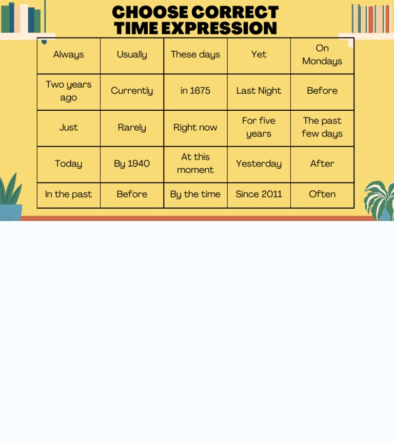 Choose Correct Time Expression | PDF Choose Correct Time Expression | PDF