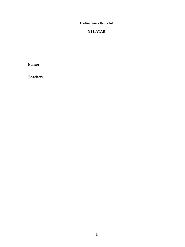 ATAR Definitions Booklet | PDF | Christian Denominational Families ...