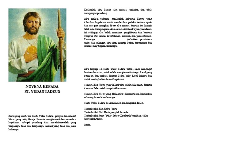Novena Santo Yudas Tadeus untuk Bantuan | PDF