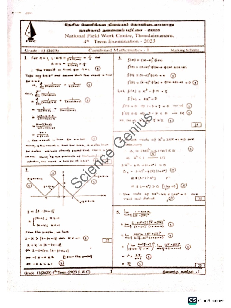2023 4th Maths FWC Scheme Science Genius | PDF