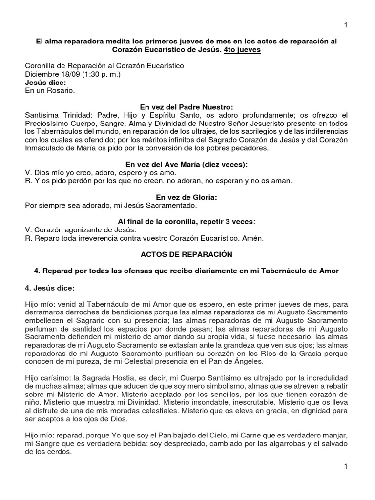 4to Jueves Eucaristico | PDF | eucaristía | Amor