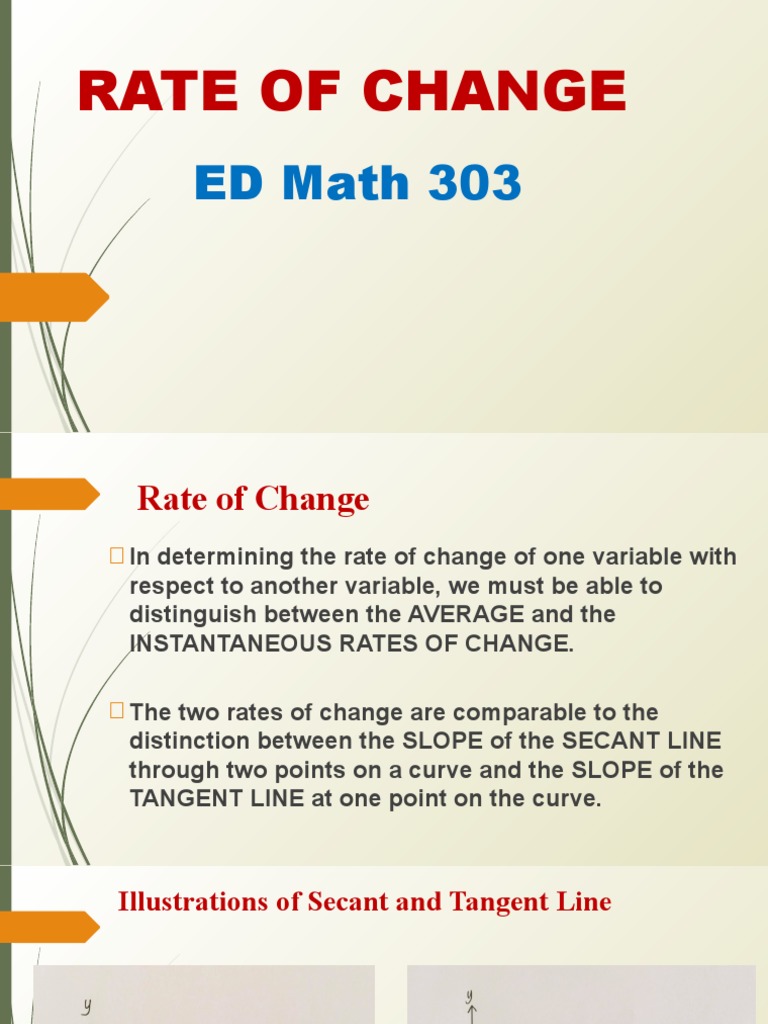 Rate of Change | PDF | Science & Mathematics
