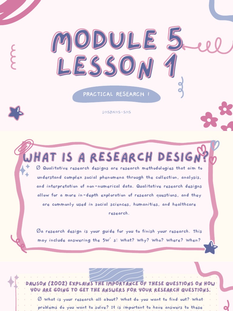 Module 5 Lesson 1 | PDF | Qualitative Research | Methodology