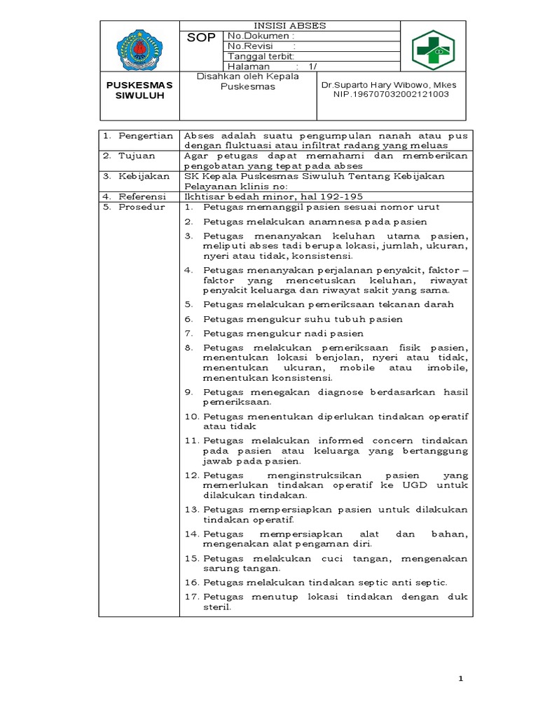 Sop Insisi Abses | PDF