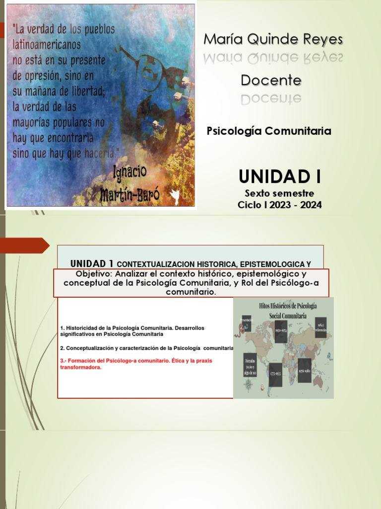 Tema 3 Unidad I Formacion Ps Comunitario | PDF | Sicología | Psicoterapia