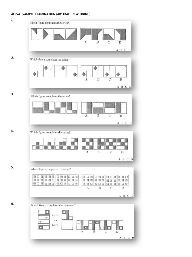 Afpsat Sample Examination Abstract | PDF