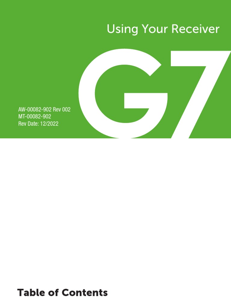 G7 Reciver Using Your Receiver | PDF