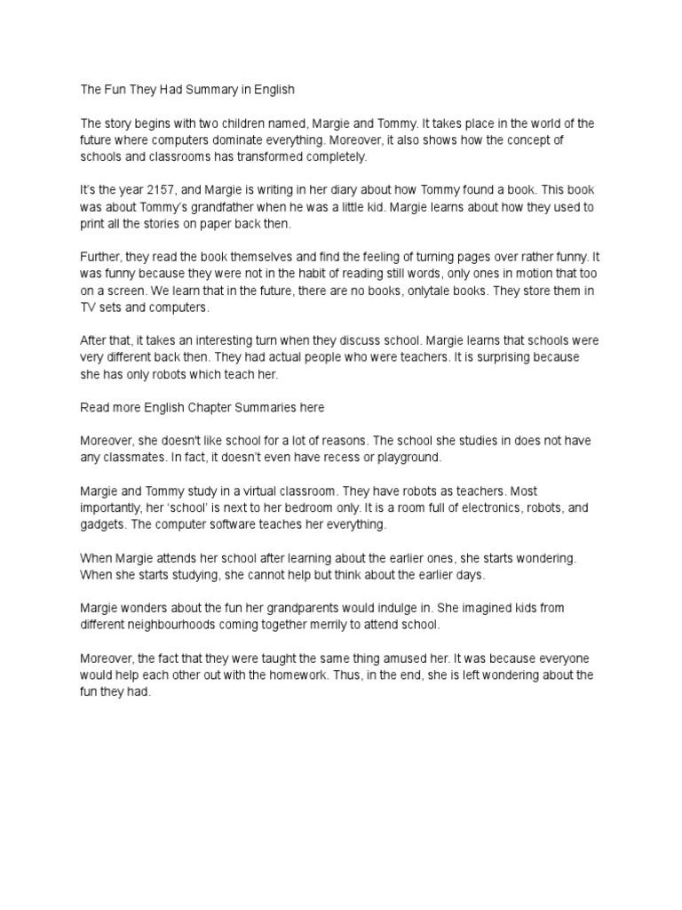 The Fun They Had | PDF