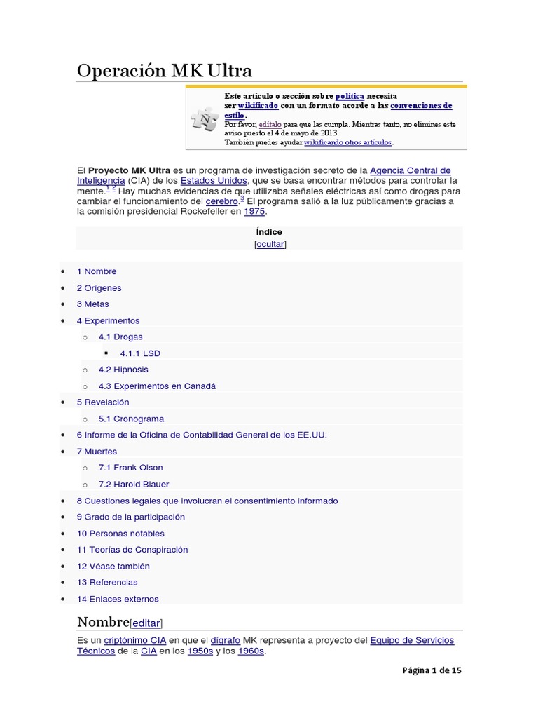 Operación MK Ultra | PDF