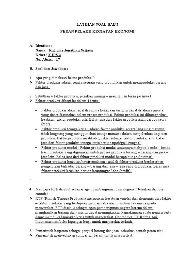 Latihan Soal Bab 3 | PDF