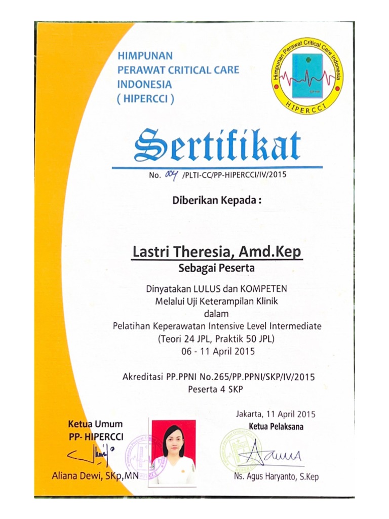 Sertifikat Hipercci Intermediate | PDF