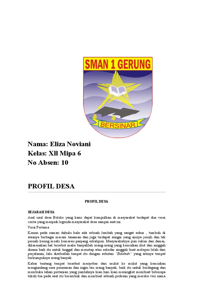 Batas Wilayah Beleka (Eliza Noviani) | PDF