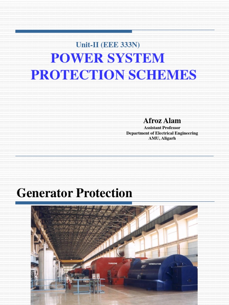 Power System Protection Schemes | PDF | Transformer | Relay