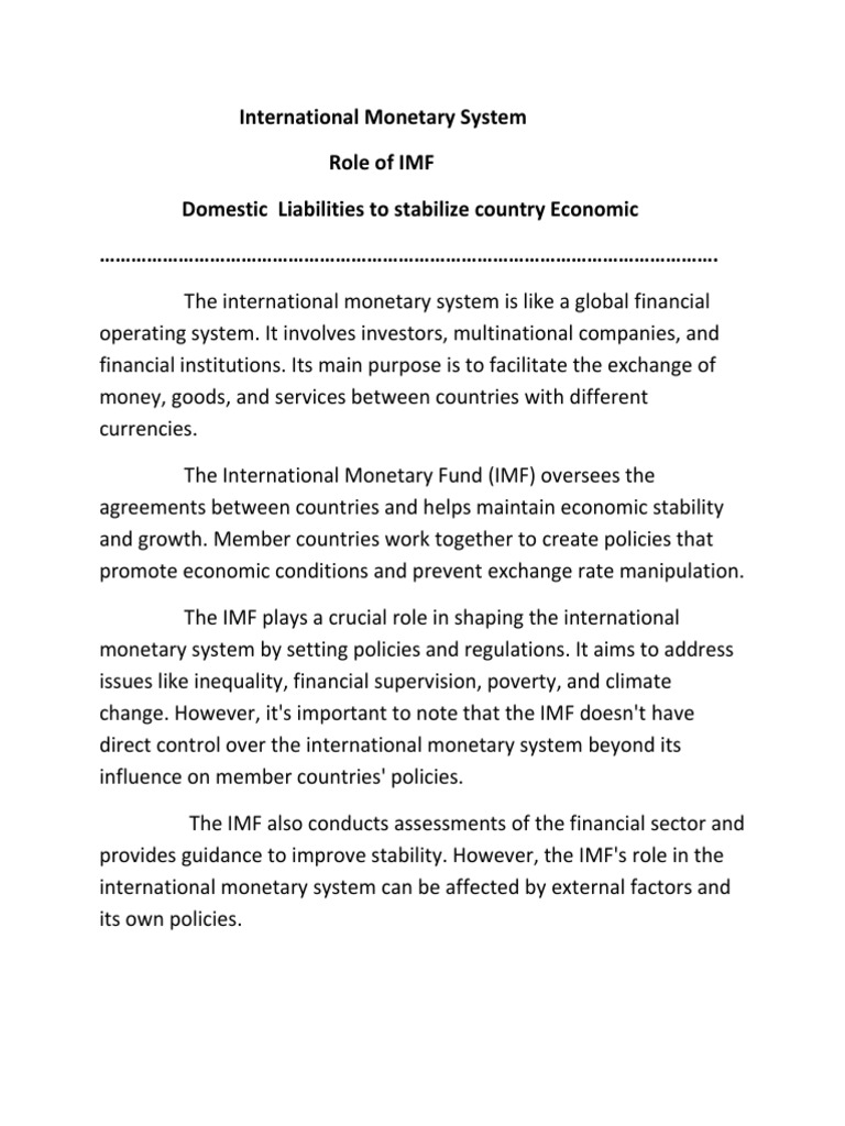 International Monetary System | PDF