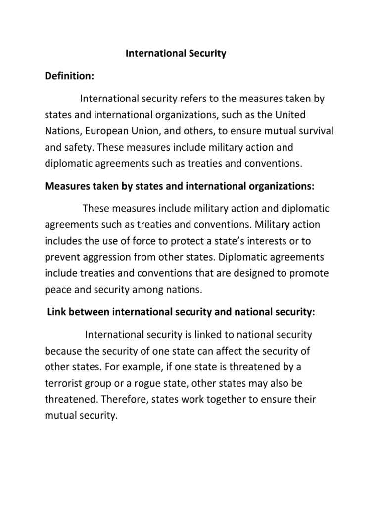 International Security | PDF | International Security | International ...