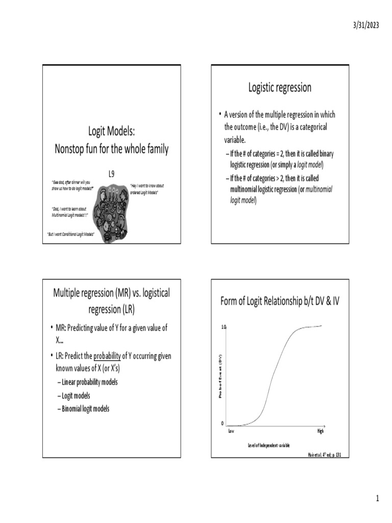L9 Logistical Regression Models Updated | Download Free PDF | Logistic Regression | Regression ...