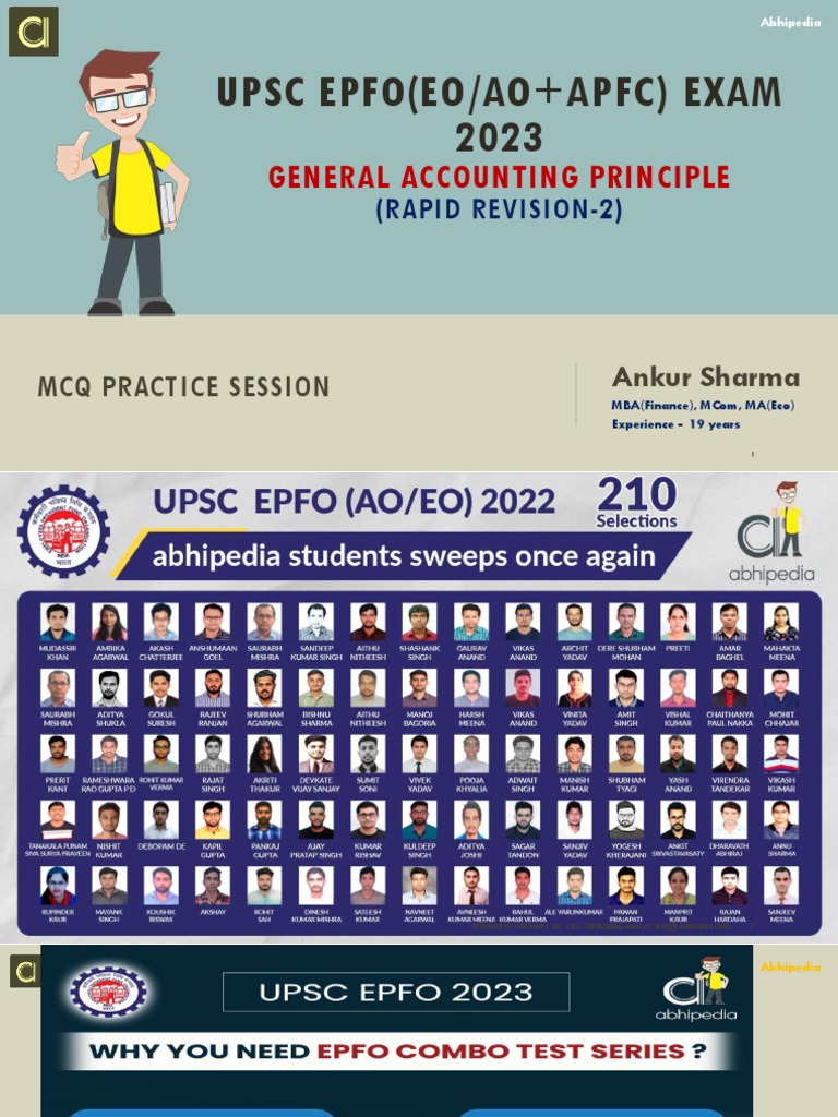 EPFO Accounting Principles MCQs | PDF | Debits And Credits | Bookkeeping