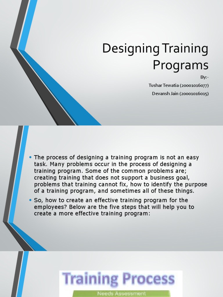 Designing Training Programs | PDF