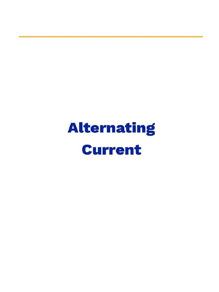 Alternating Current | PDF