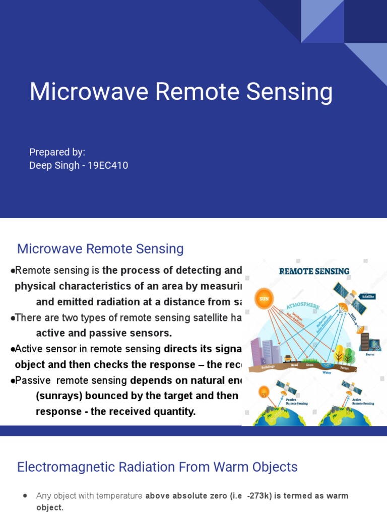 Microwave Remote Sensing Overview | PDF | Remote Sensing ...