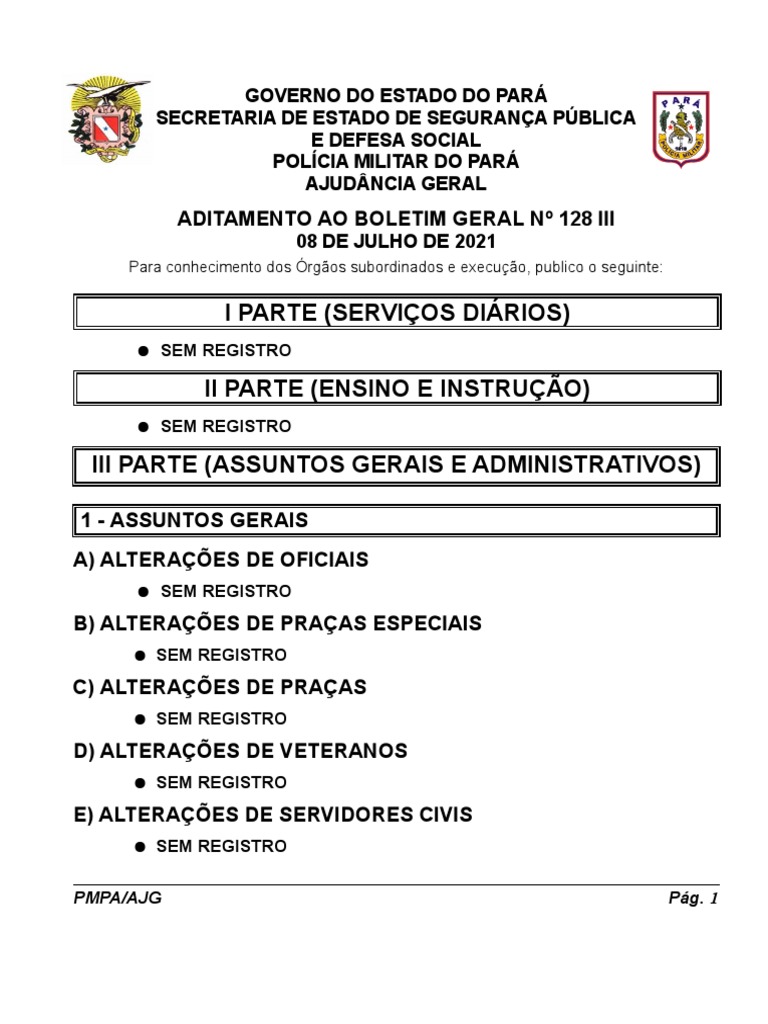 Regulamentação do TAF na PMPA | PDF | Tempo | Polícia