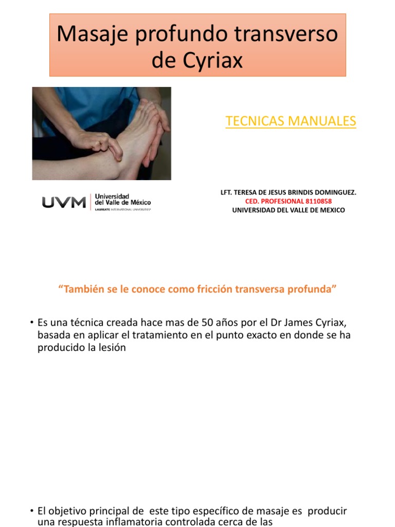 2. Masaje profundo transverso de Cyriax | PDF | Masaje | Tendón