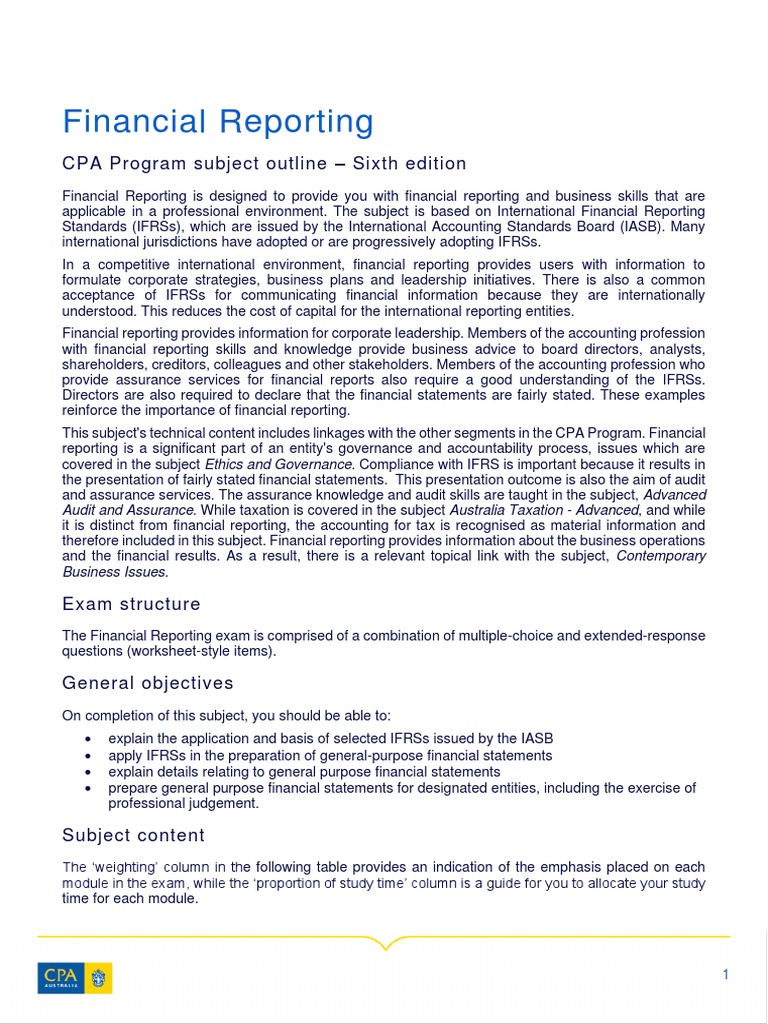 CPA Financial Reporting Guide | PDF | International Financial Reporting ...