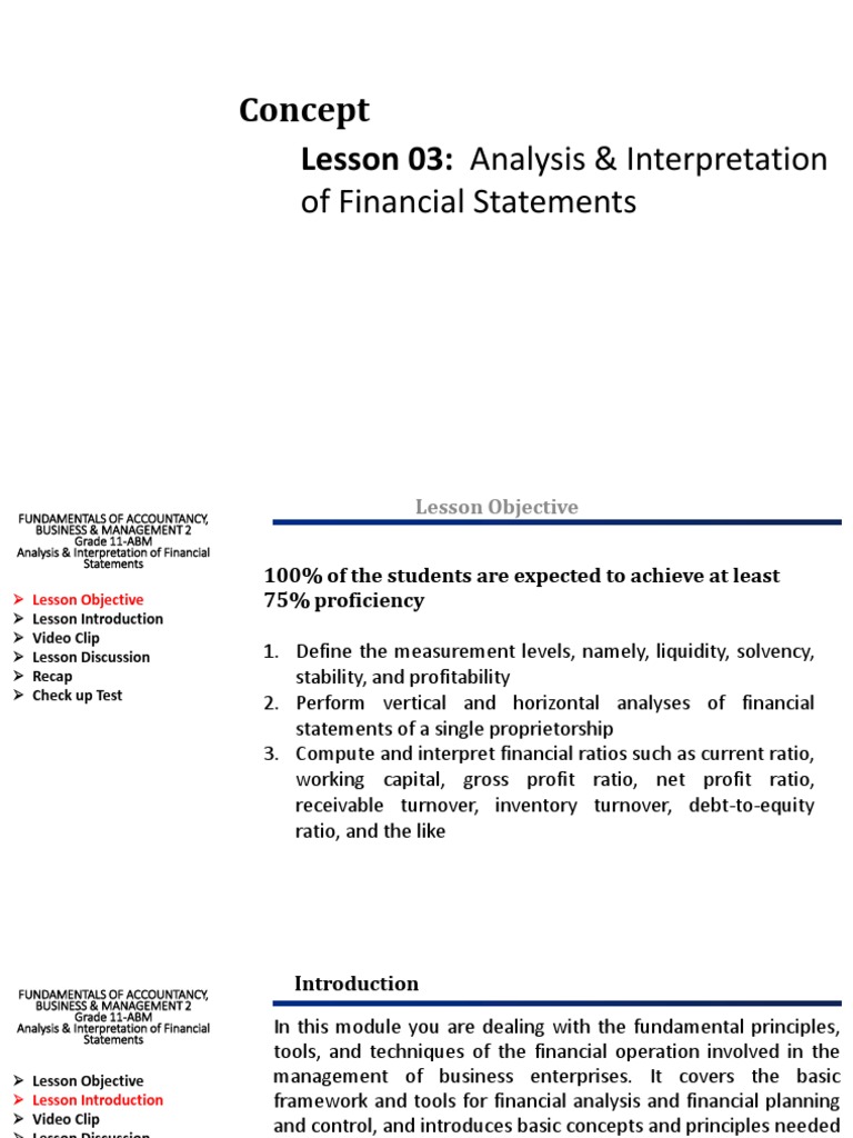 Q4 G11-ABM - L03 Analysis & Interpretation of Financial Statements PDF ...