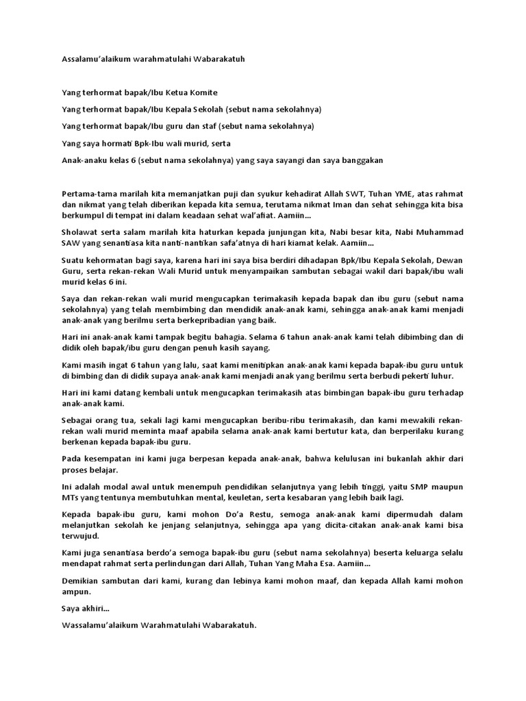 Sambutan Wasana Warsa | PDF | Kesehatan Holistik