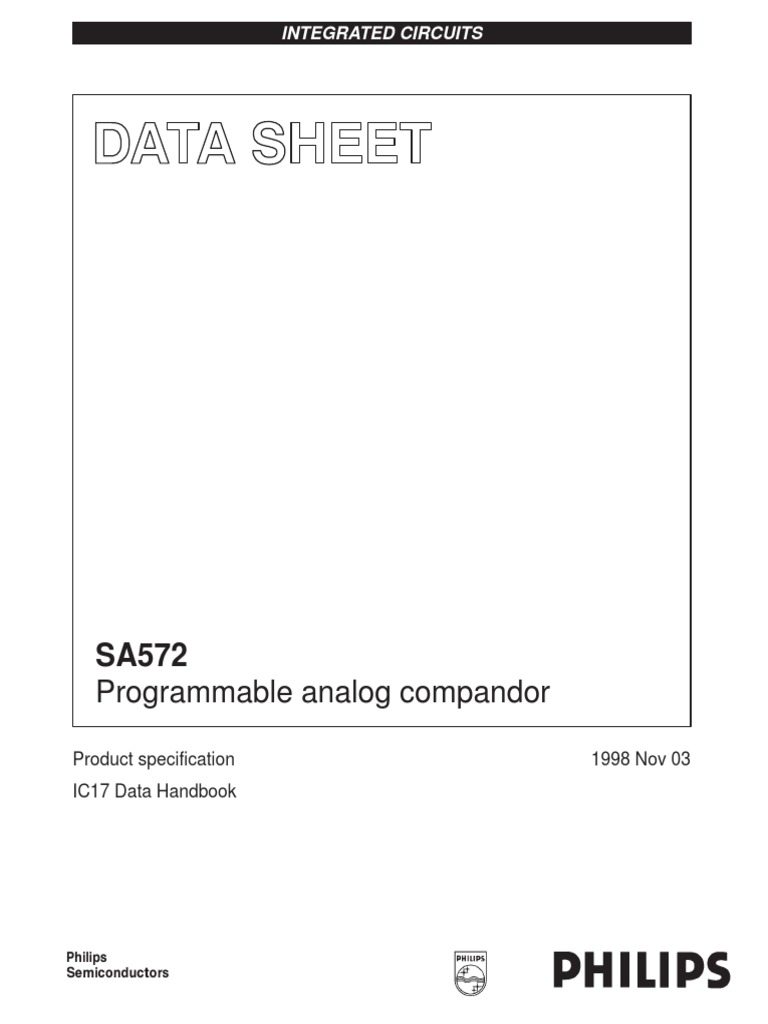 SA572 PhilipsSemiconductors | PDF | Amplifier | Operational Amplifier