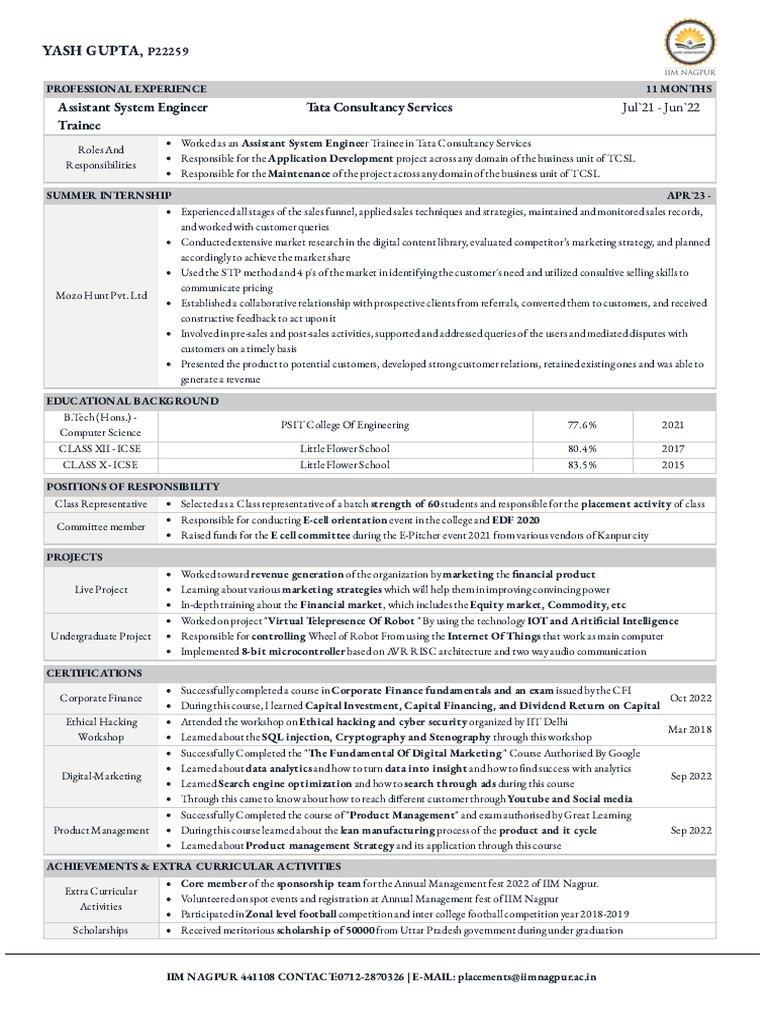 Assistant System Engineer Trainee Tata Consultancy Services Jul'21 ...