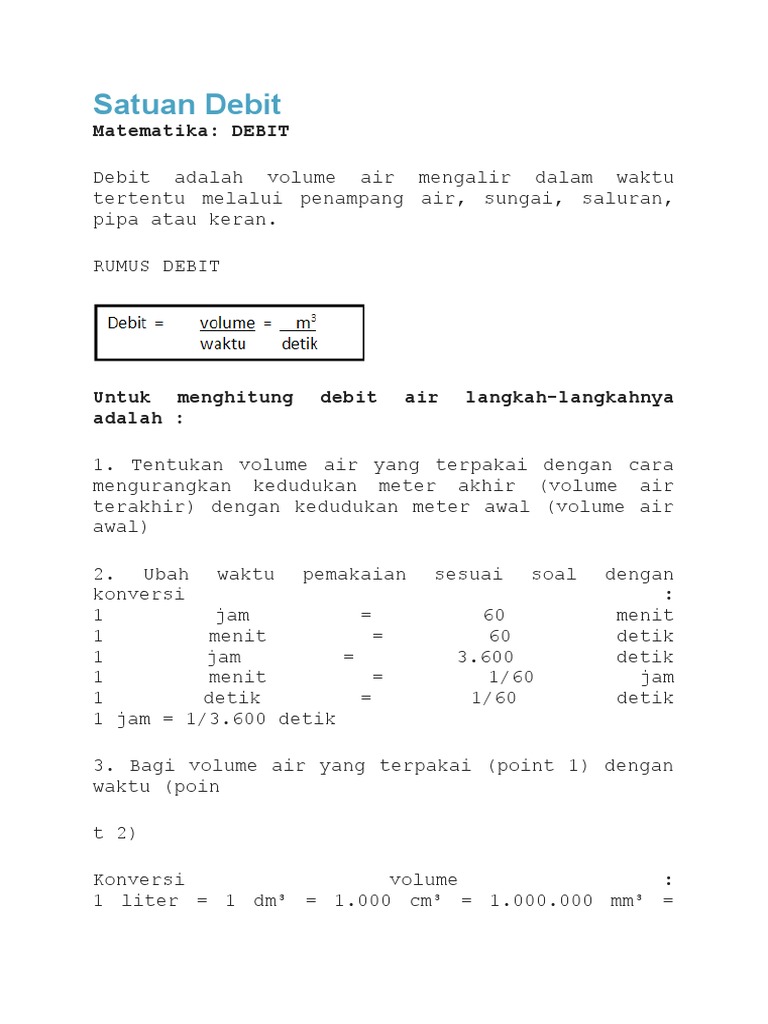 Satuan Debit | PDF