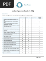 AQ Scoring Key | PDF | Autism | Behavioural Sciences