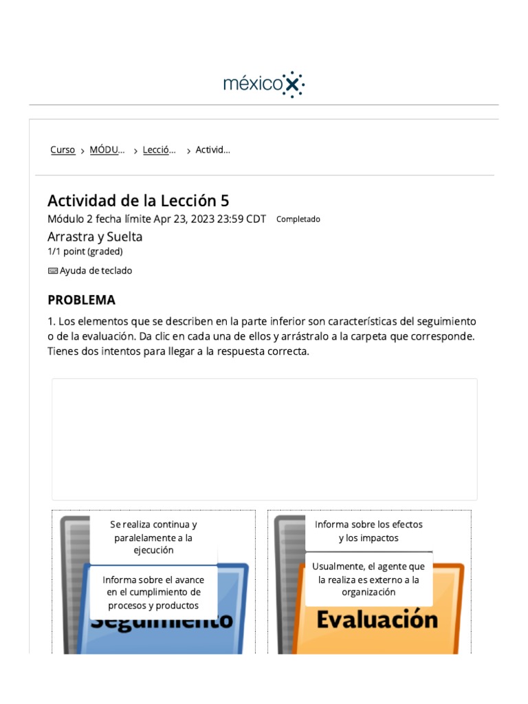 Actividad de La Lección 5 - Lección 5. Gestión para Resultados y ...