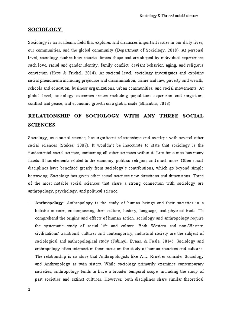 Sociology Assignment 01 | PDF | Sociology | Social Sciences