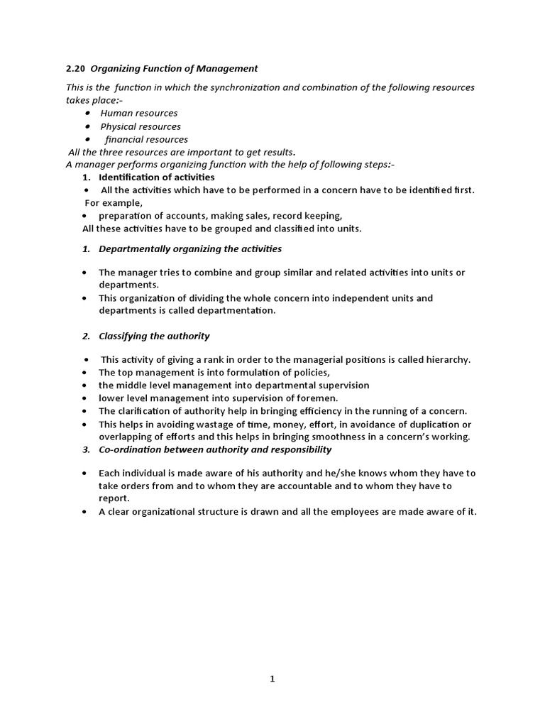 Organizing Function of Management - May 2023 | PDF | Business