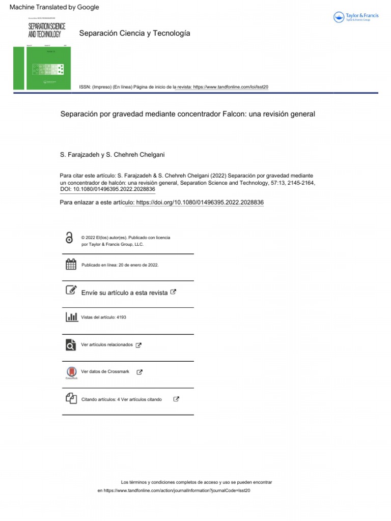 Gravity Separation by Falcon Concentrator An Over Review | PDF | Fuerza ...