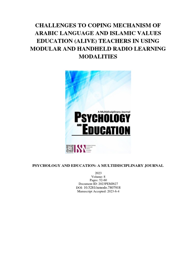 Challenges To Coping Mechanism of Arabic Language and Islamic Values ...