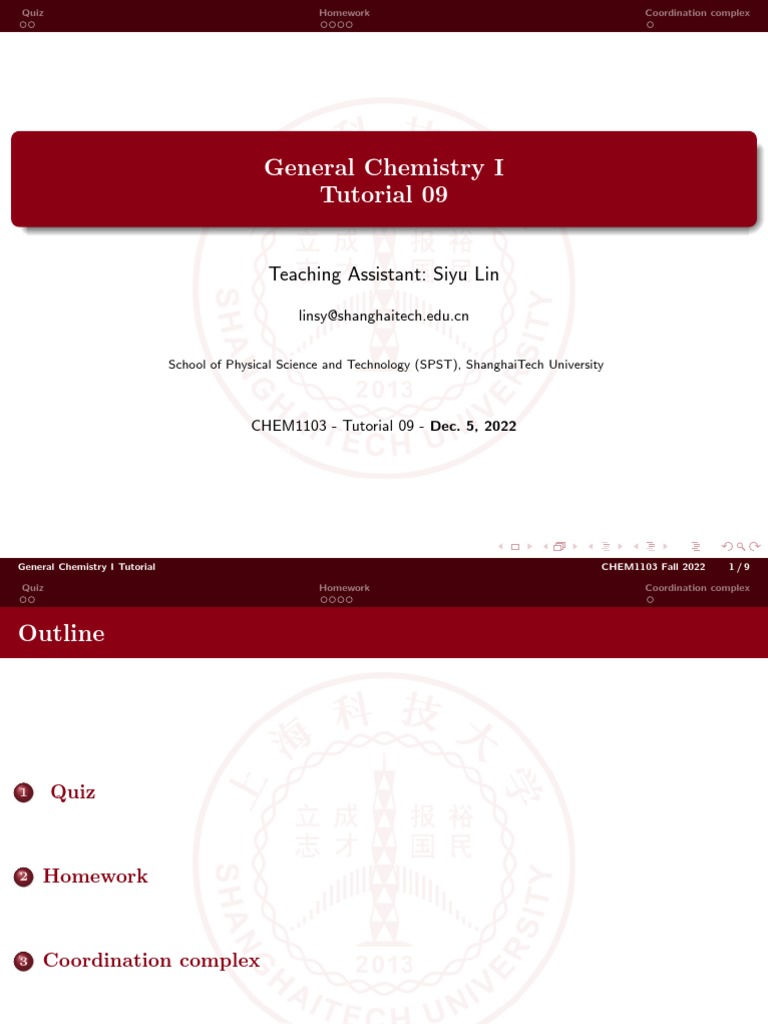 Chem1103 Tutorial09 Pdf Coordination Complex Chemical Bond