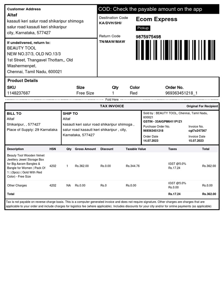 Sub Order Labels 33db387b 1984 4ef5 Bd98 Fdcbac17cf1d | PDF | Invoice ...