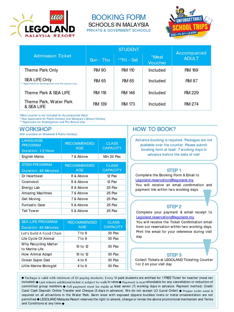 Malaysia Gov & Private - Booking Form 2022 - 2023 | PDF