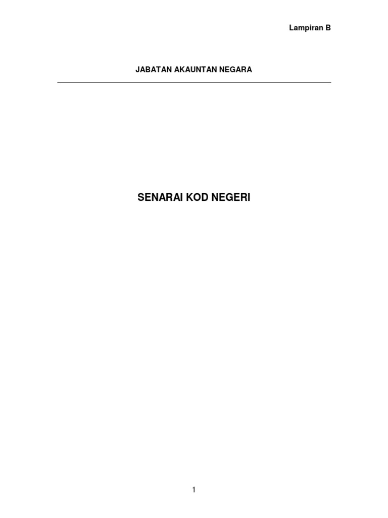 7 Lamp B - Senarai Kod Negeri | PDF