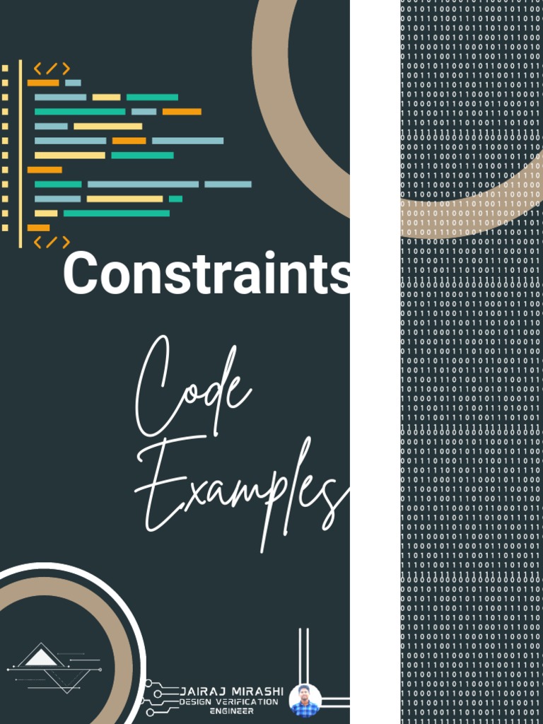 Constraints: Code Examples | Download Free PDF | Computer Engineering | Computer Science