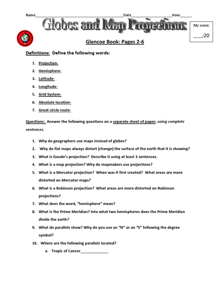 Globes and Maps Questions | PDF
