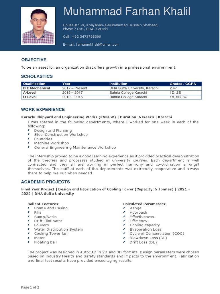 Farhan Khalil - CV 2 | PDF