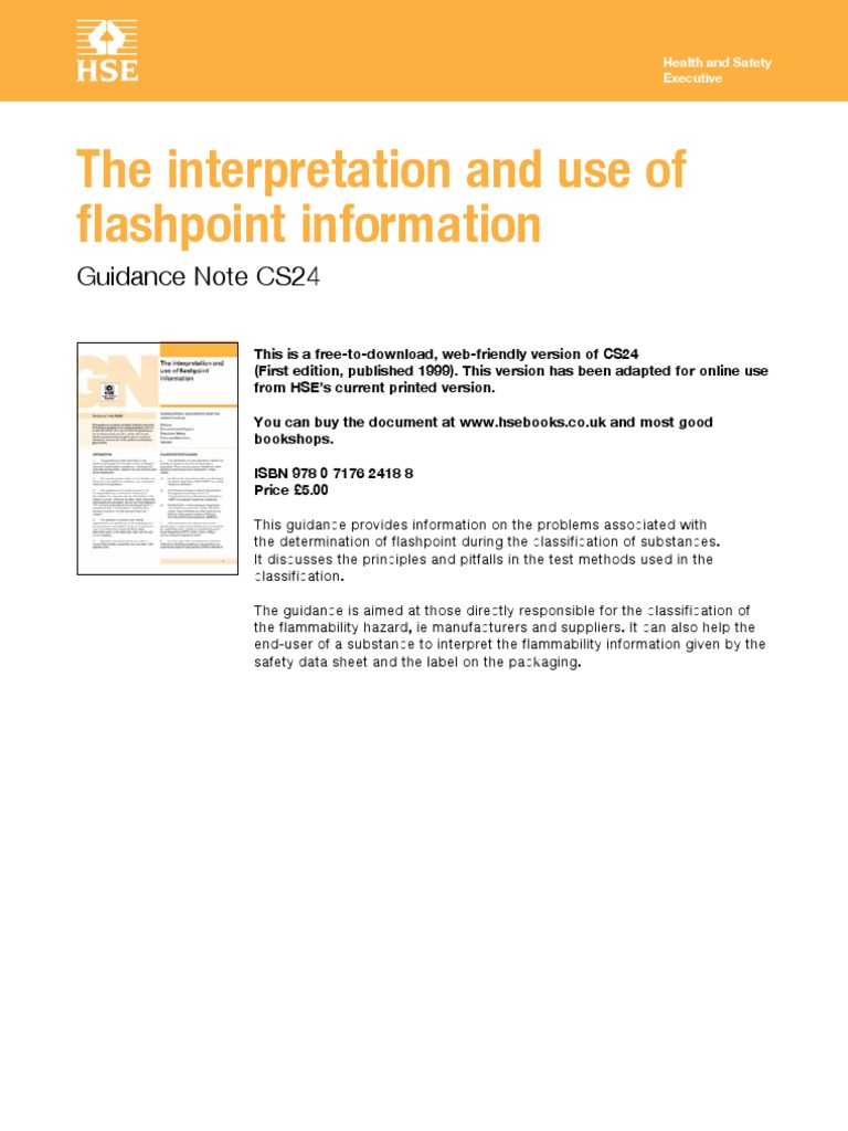 Interpretation and Use of Flashpoint Information Cs24 | PDF | Combustion | Fires