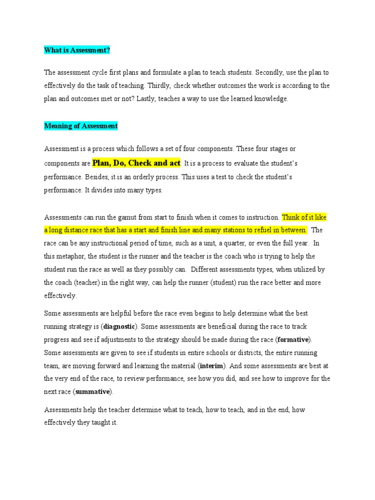 What Is Assessment | Download Free PDF | Educational Assessment | Learning