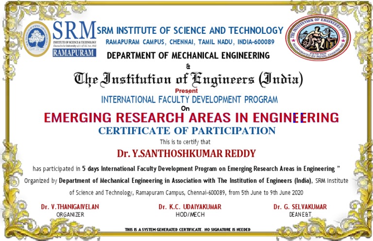 DR.Y.S.R FDP Certificates | PDF | Computers