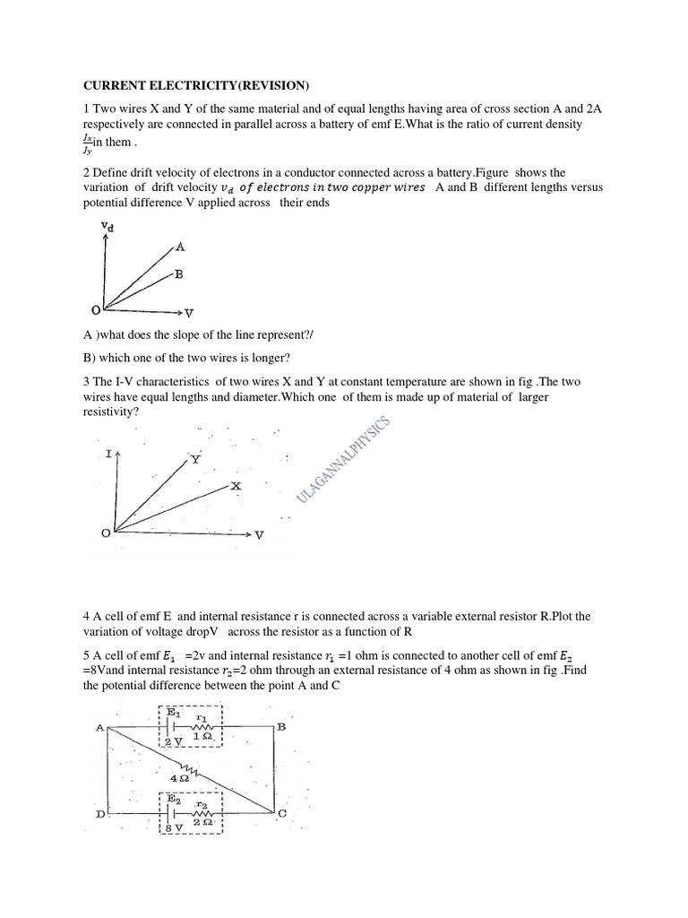 Current Electricity - Sboa Revision 1 | Download Free PDF | Electrical ...